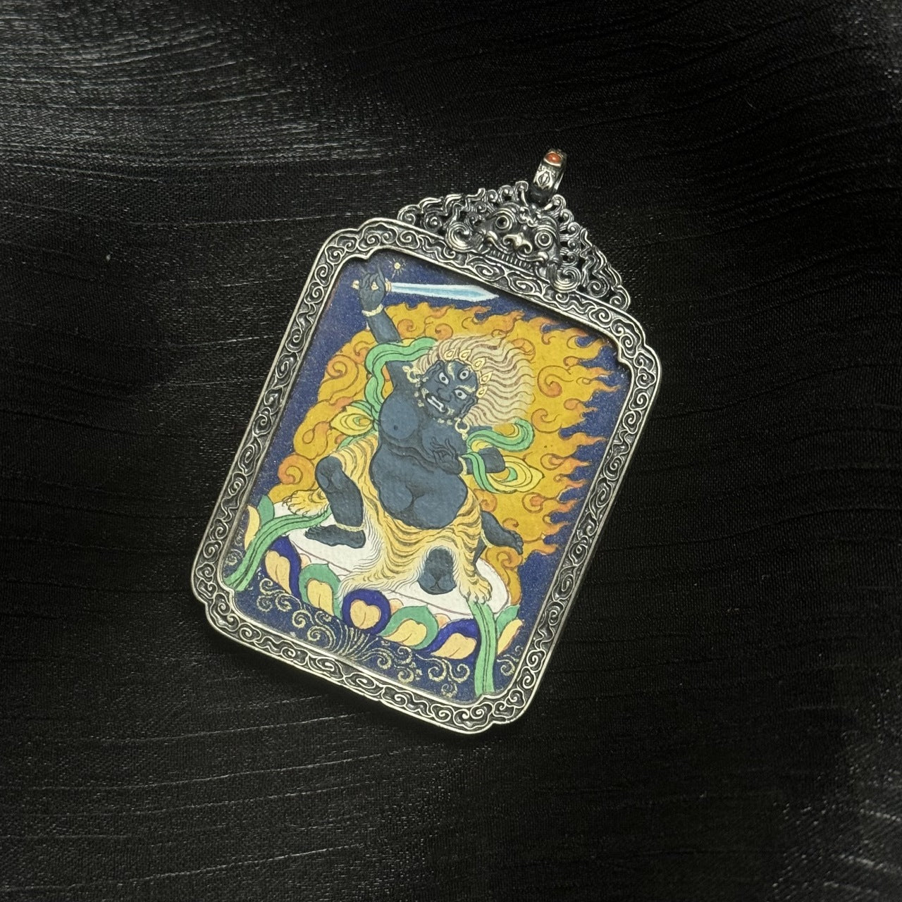 Tibet Coarse Acala Thangka Pendant: King of Wisdom, Guardian of Rooste ...
