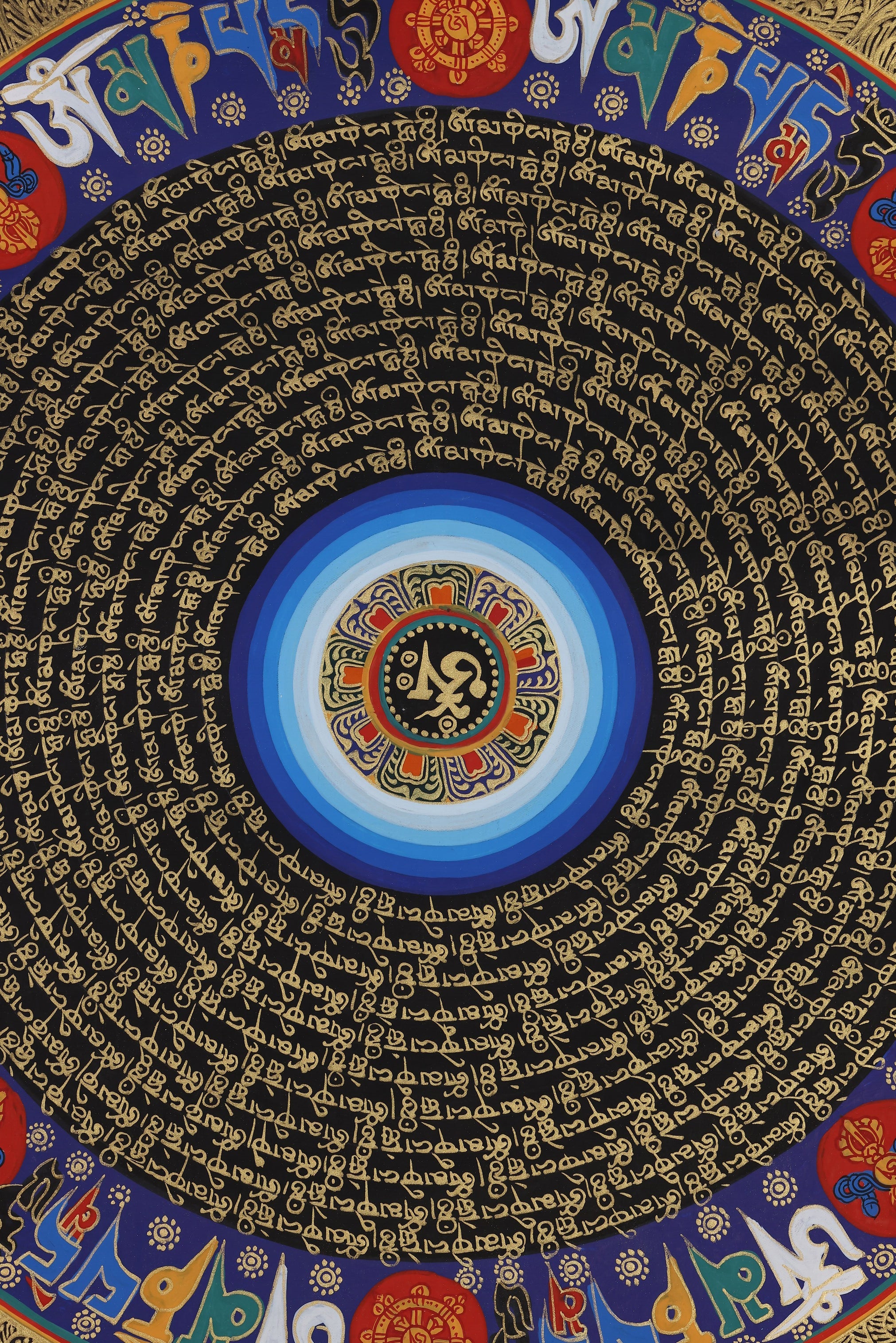 Tibetan Buddhist Culture: Mahapratisara Dharani Mantra Wheel Mandala T